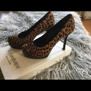 Yves Saint Laurent | Shoes | Ysl Suede Pumps In Leopard Print | Poshmark